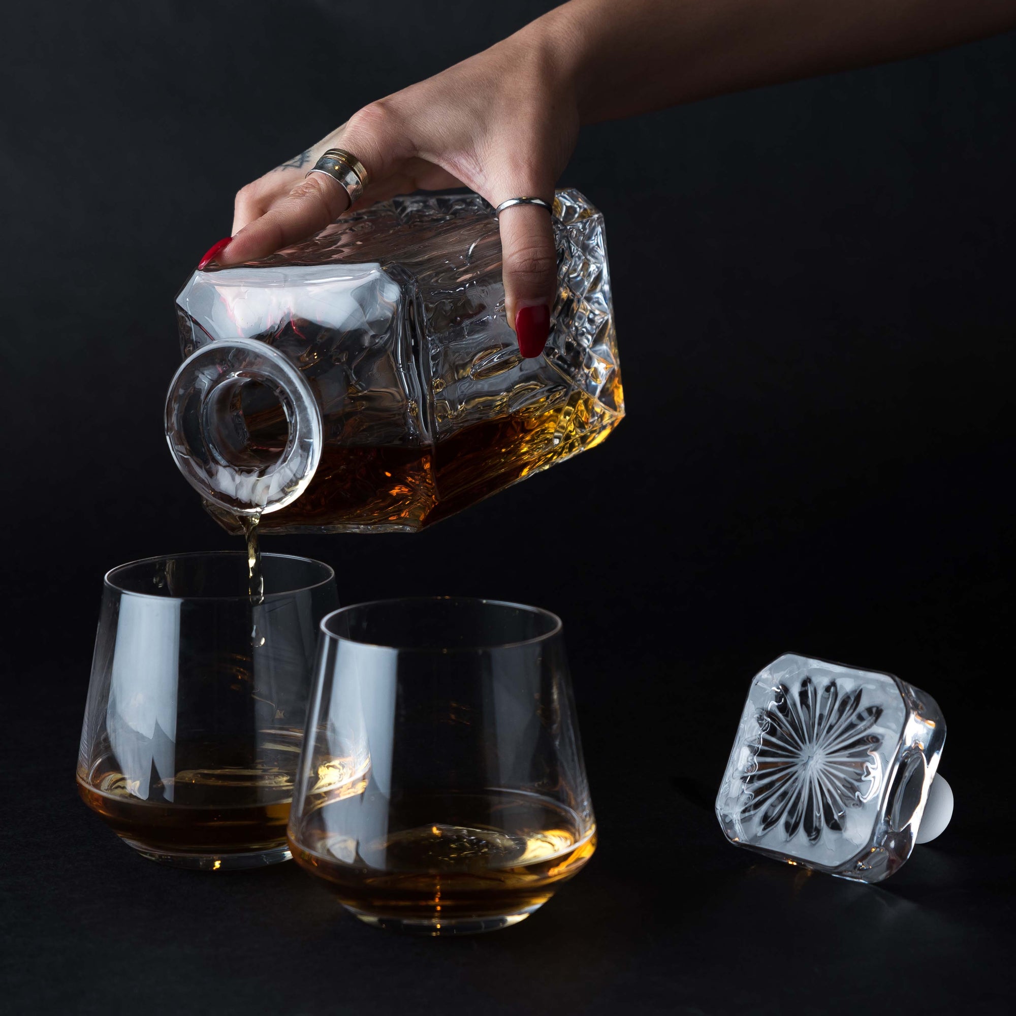 Viski Meridian Lowball Glasses Set of 2 - Premium Crystal Clear Vintage ...