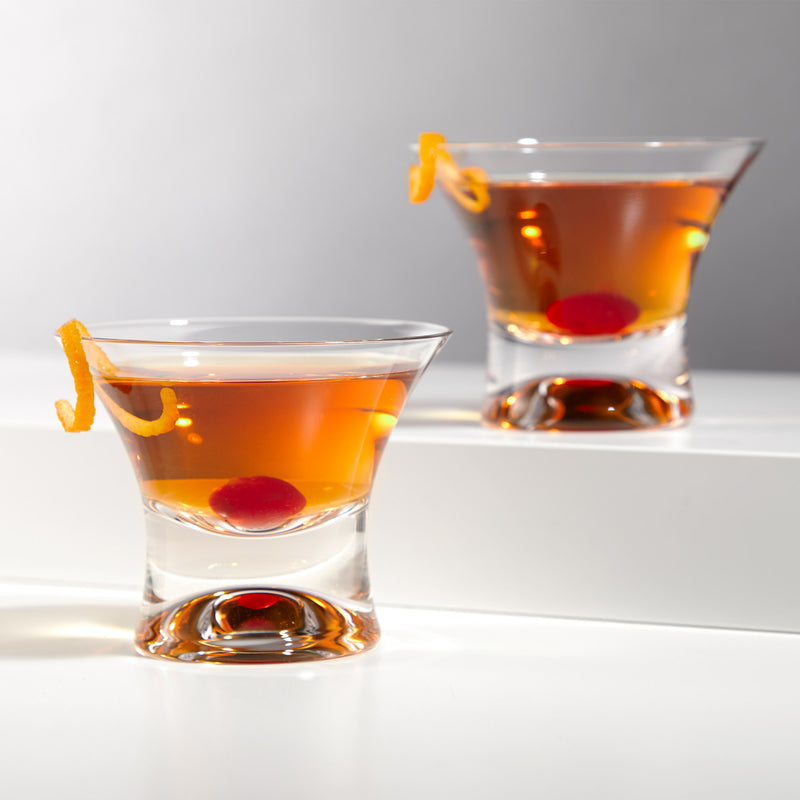 Viski Heavy Base Stemless Manhattan Glasses Set of 2 - Premium Crystal ...