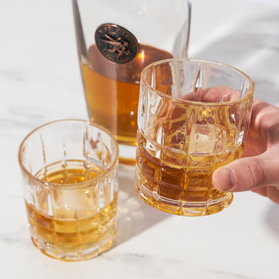 Viski Highland D.O.F. Glasses Set of 4 - Crystal Classic Lowball ...