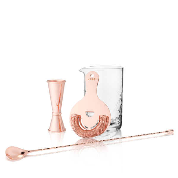 Viski Copper Bartender Kit 4pcs Set | Drink Mixers for Cocktails Gift ...