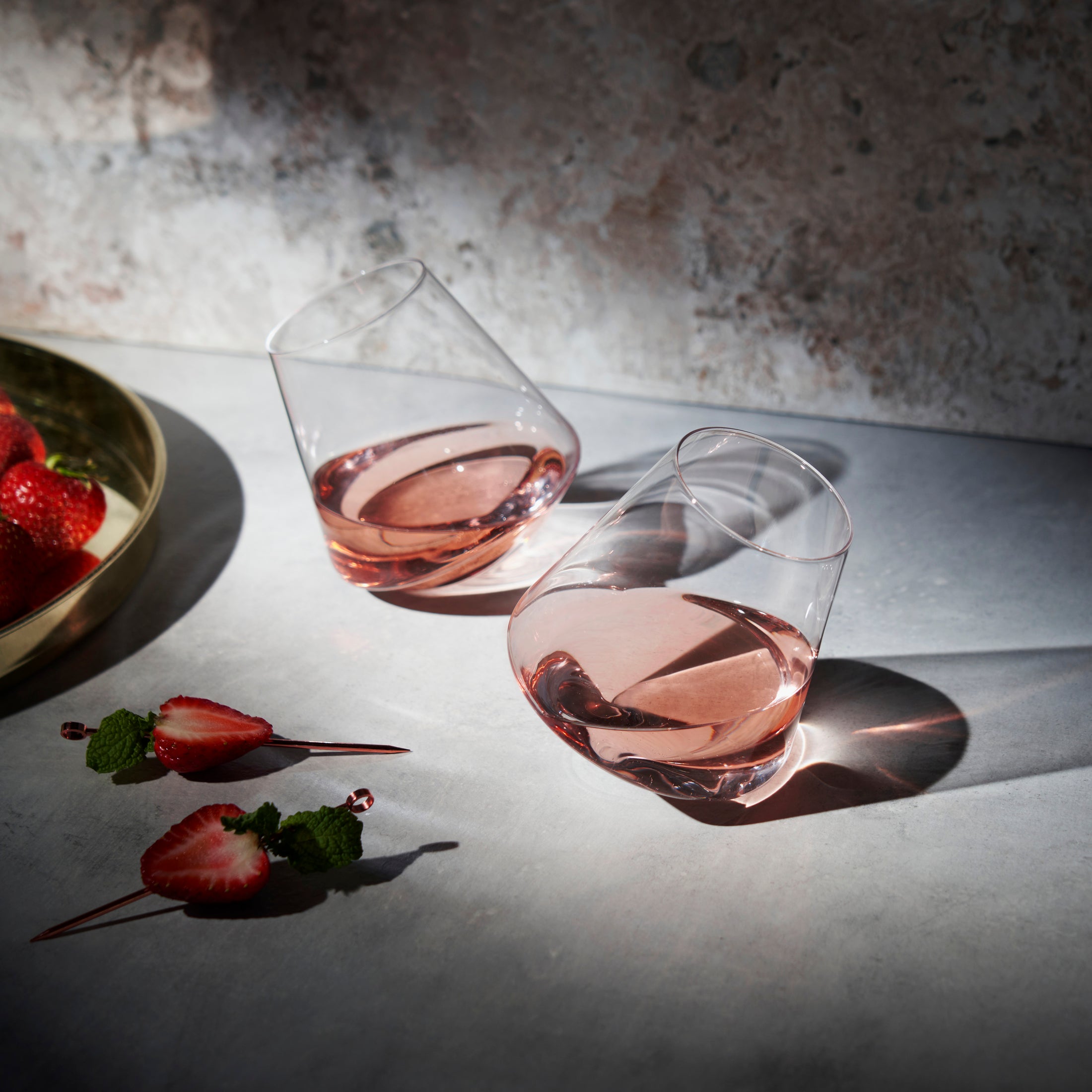 Viski Rolling Crystal Wine Glasses Set of 2 - Premium Crystal Clear ...