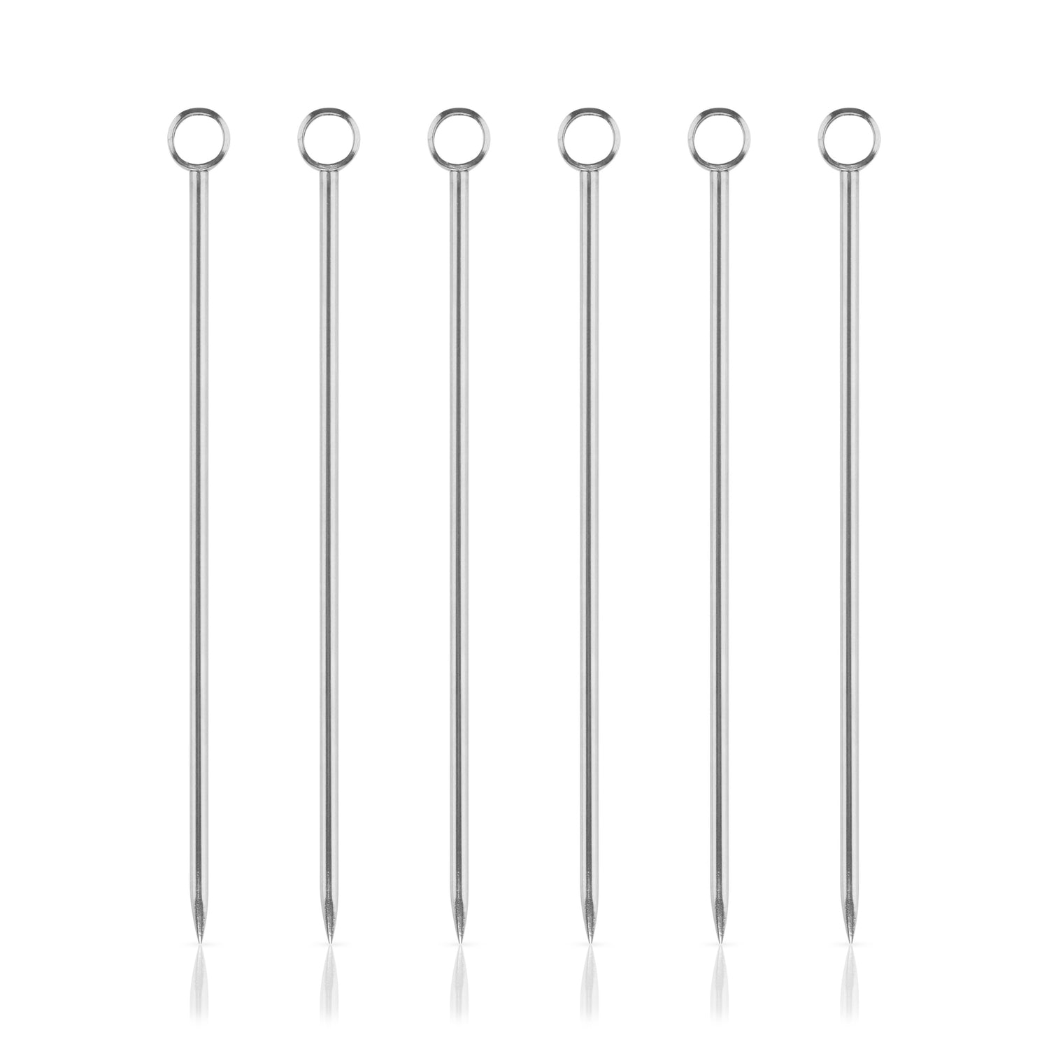 Viski Silver Cocktail Picks, Set of 6 Stainless Steel Drink Picks ...