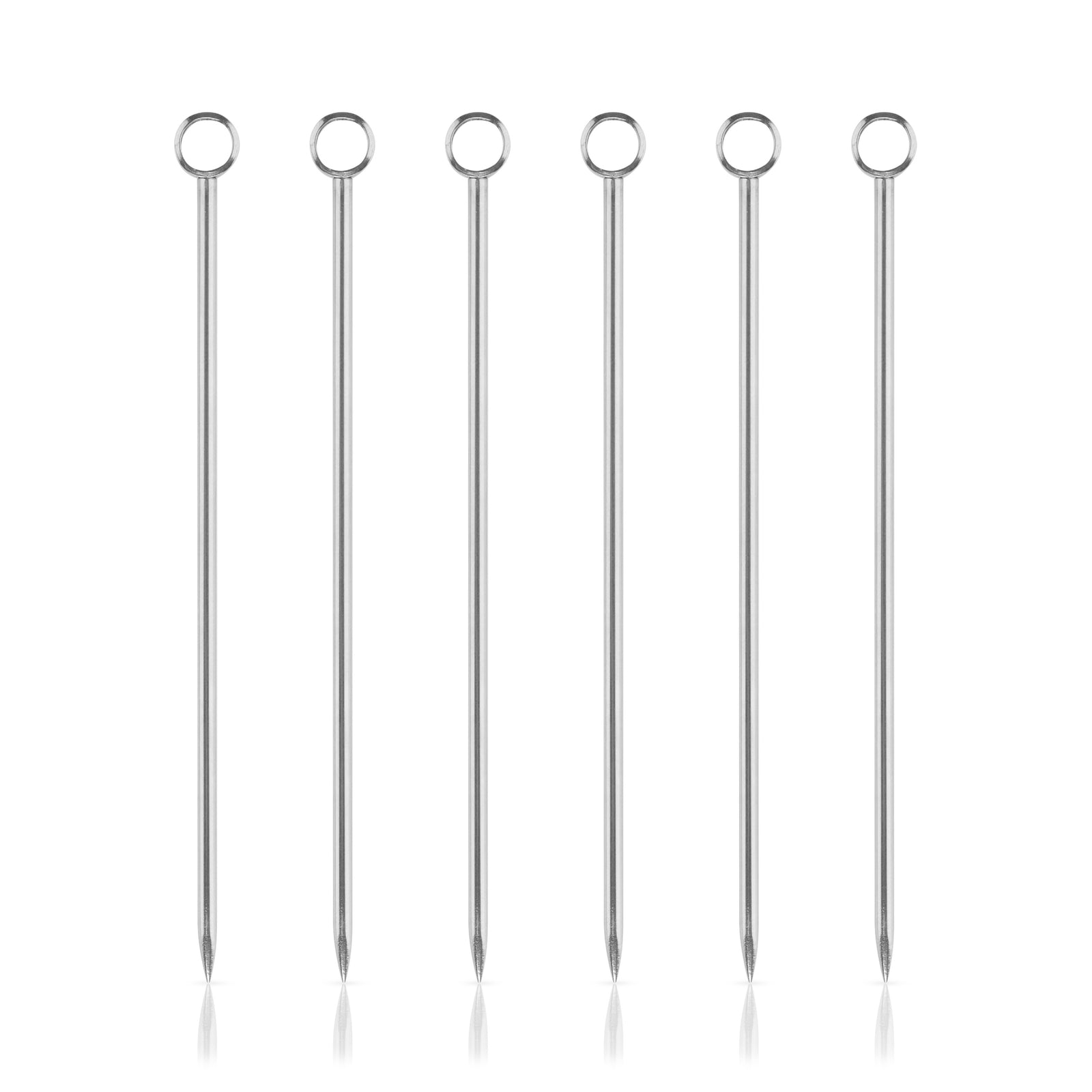 Viski Silver Cocktail Picks, Set of 6 Stainless Steel Drink Picks ...