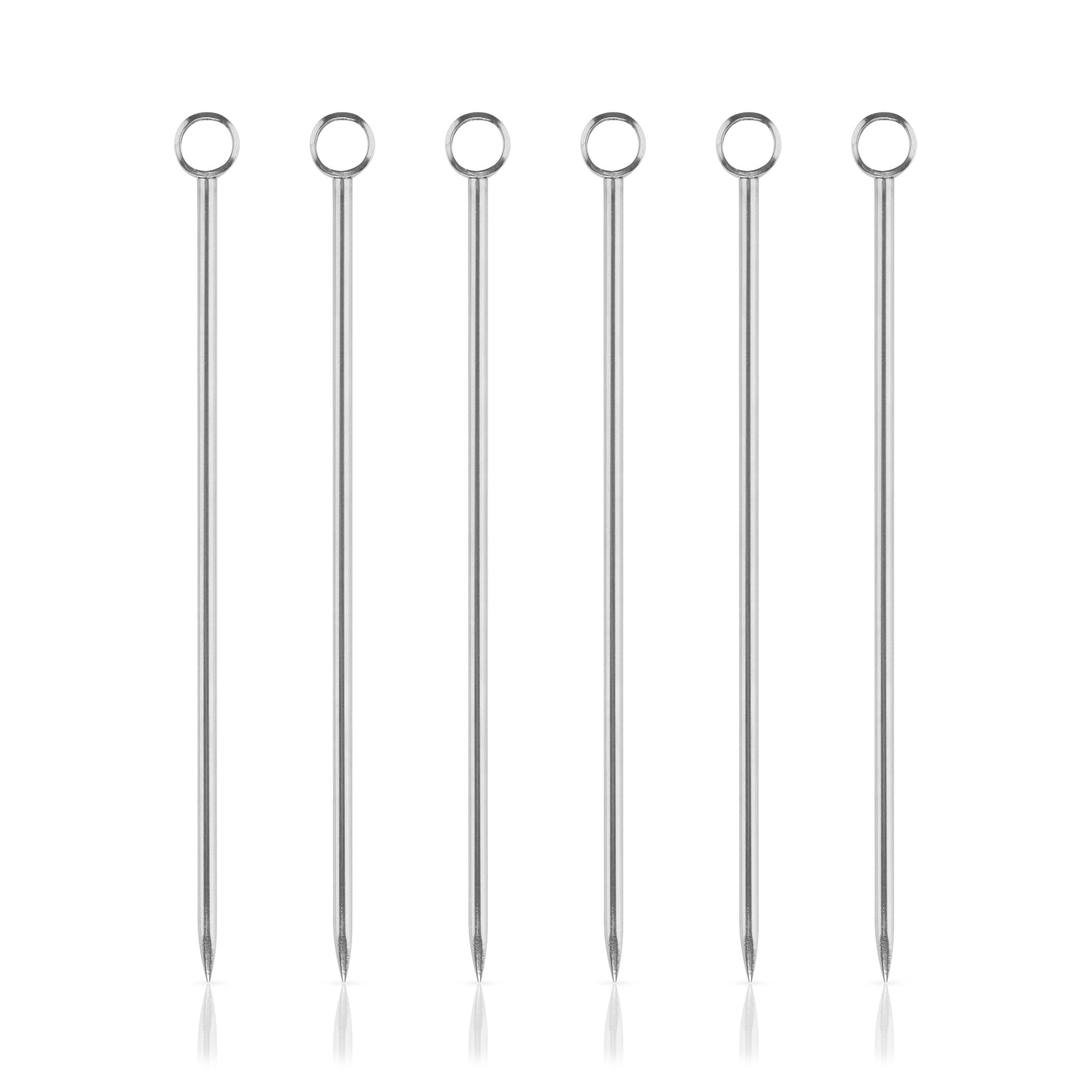 Viski Silver Cocktail Picks, Set of 6 Stainless Steel Drink Picks ...