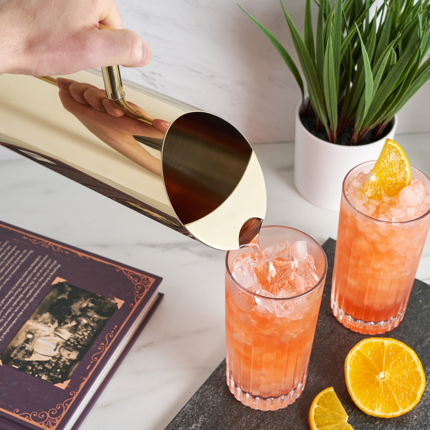 Viski Premium Finish Gold Pitcher, Modern Drink Carafe, Stainless Steel ...