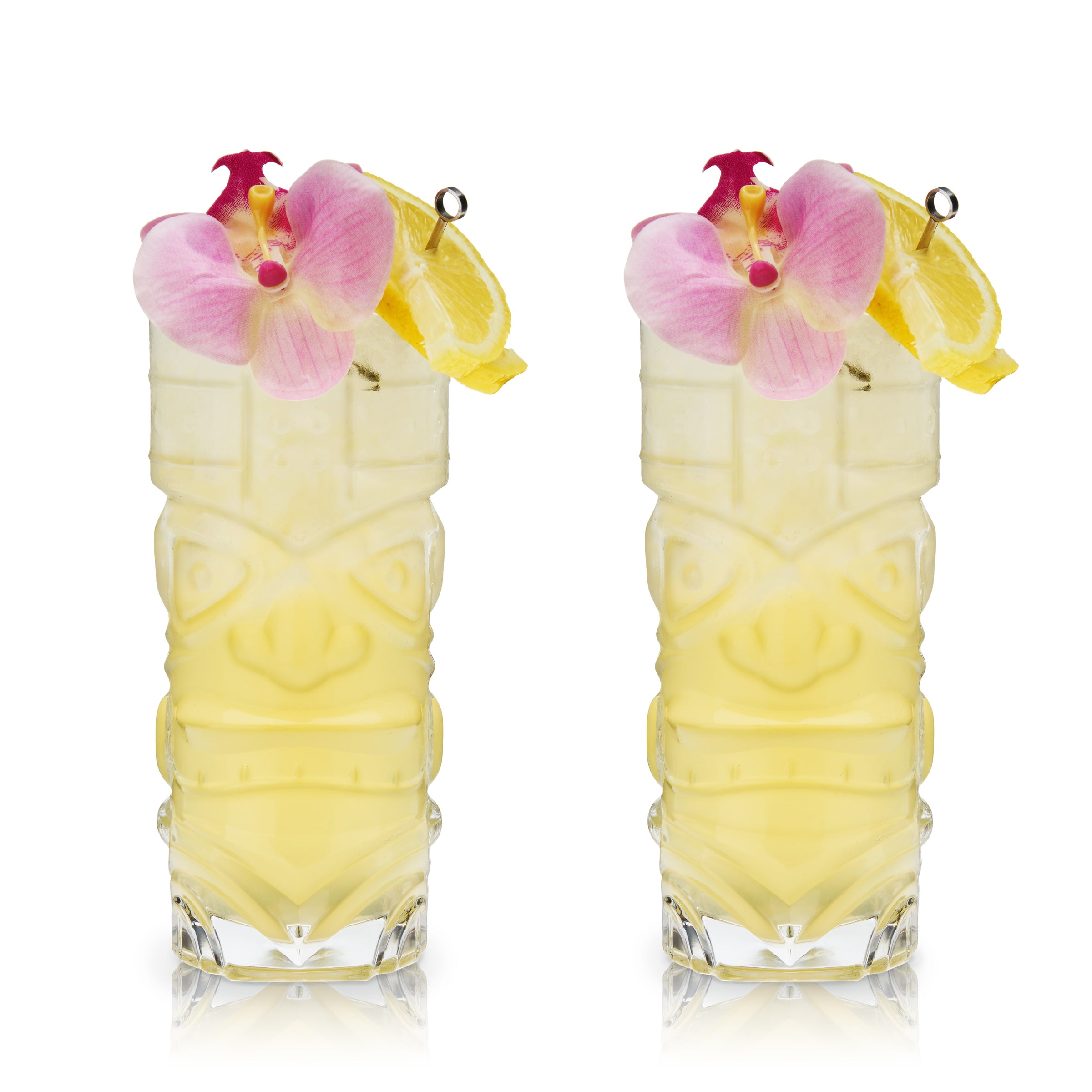 Viski Pacific Tropical Tiki Glasses Set of 2 - Premium Crystal Clear ...