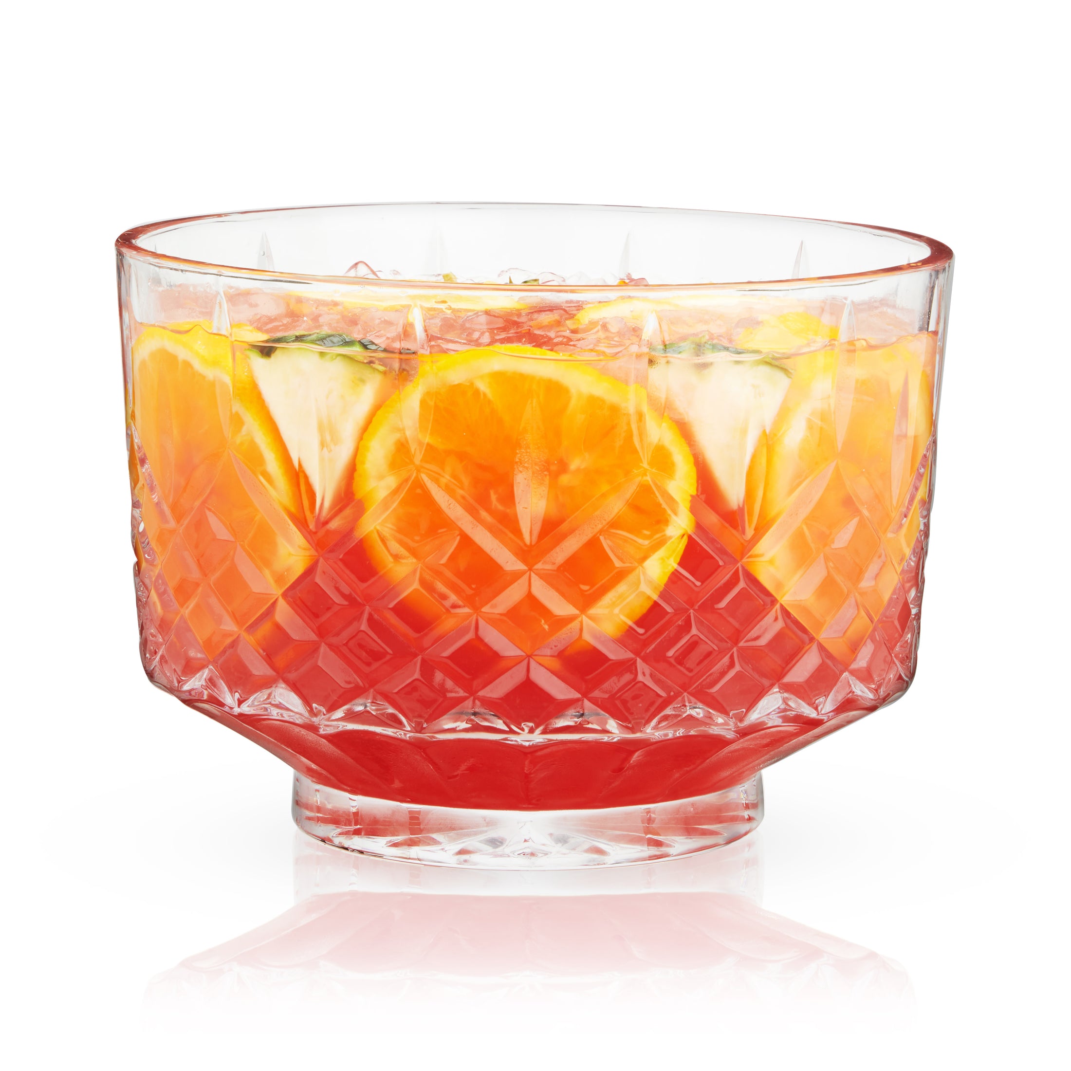 Viski Admiral Crystal Punch Bowl - Vintage Style Glass Punch Bowl for ...