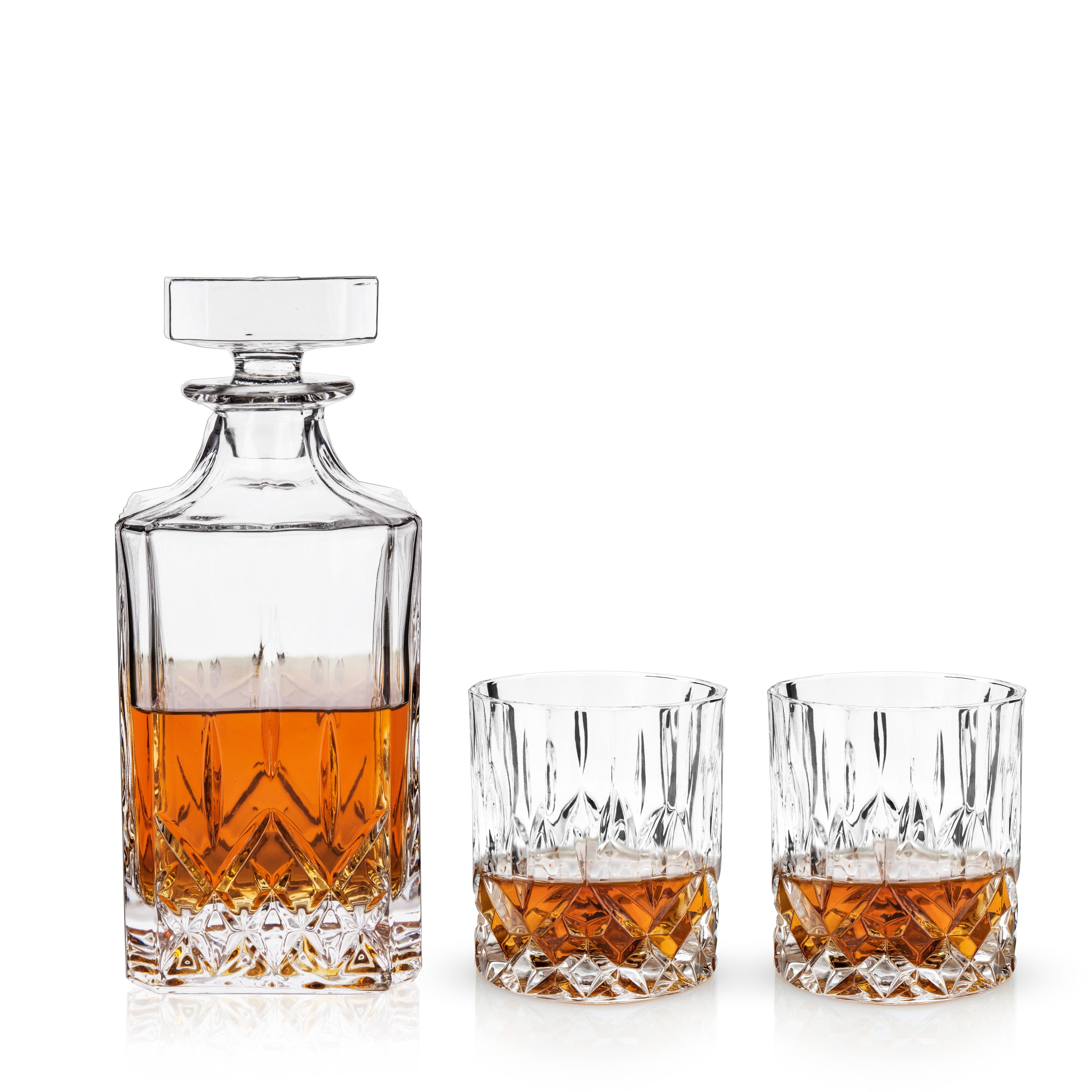 Viski Admiral 3-Piece Whiskey Decanter Set with Glasses, Whiskey ...